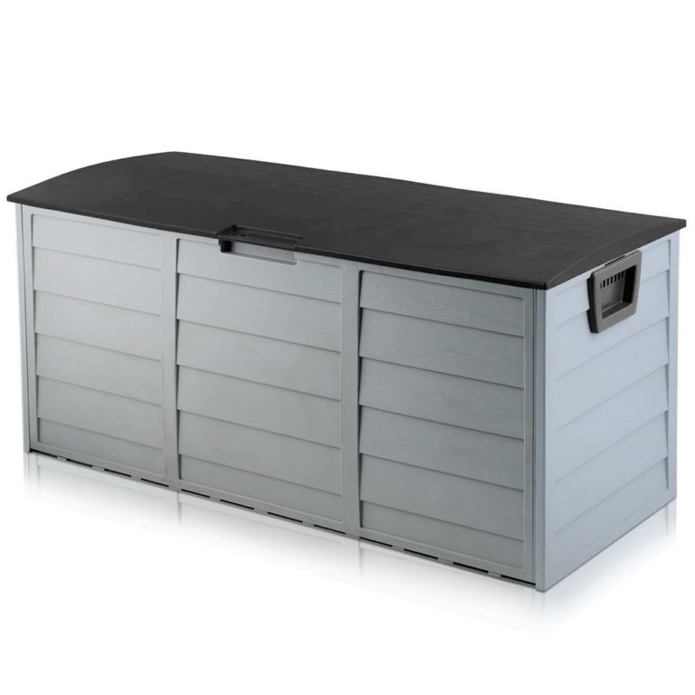 Black Outdoor Storage Box - 290L Large Capacity - Waterproof & Lockable ...
