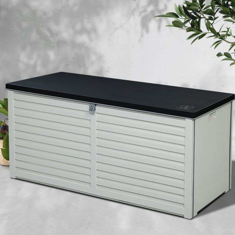 All Black Outdoor Storage Box - 290L Large Capacity - Waterproof ...