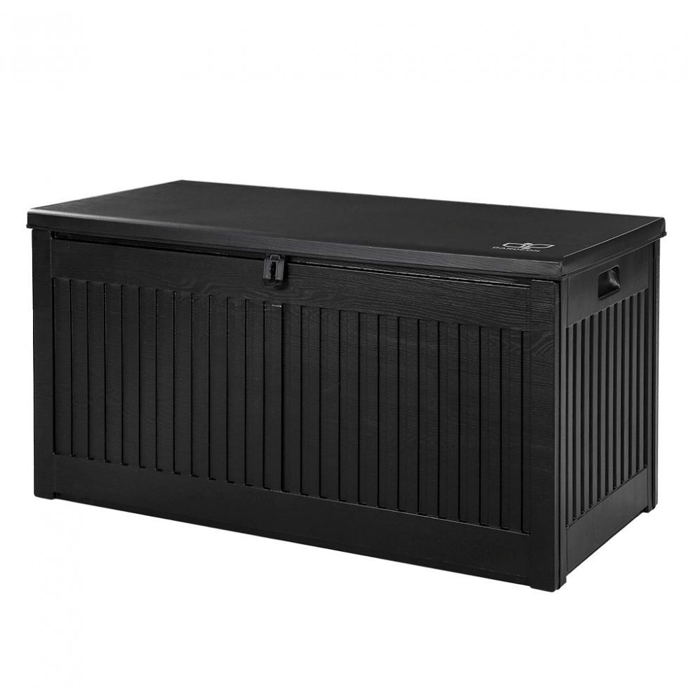 270L Outdoor Storage Box & Seat - All Black - Outdoor Storage Boxes
