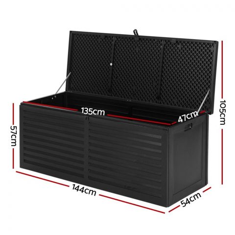 All Black Large Outdoor Storage Box 390L (Can be Used as a Bench ...