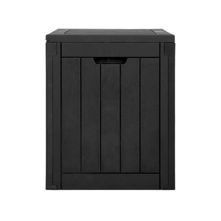 118L Outdoor Storage Box Container & Seat - Black - Outdoor Storage Boxes